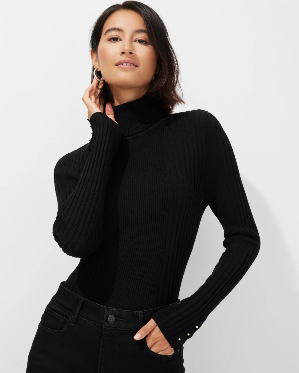 Outlet WHBM Ribbed Turtleneck Pullover Sweater | White House Black Market