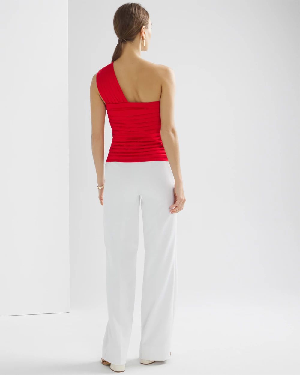 One-Shoulder Pleated Bustier | White House Black Market