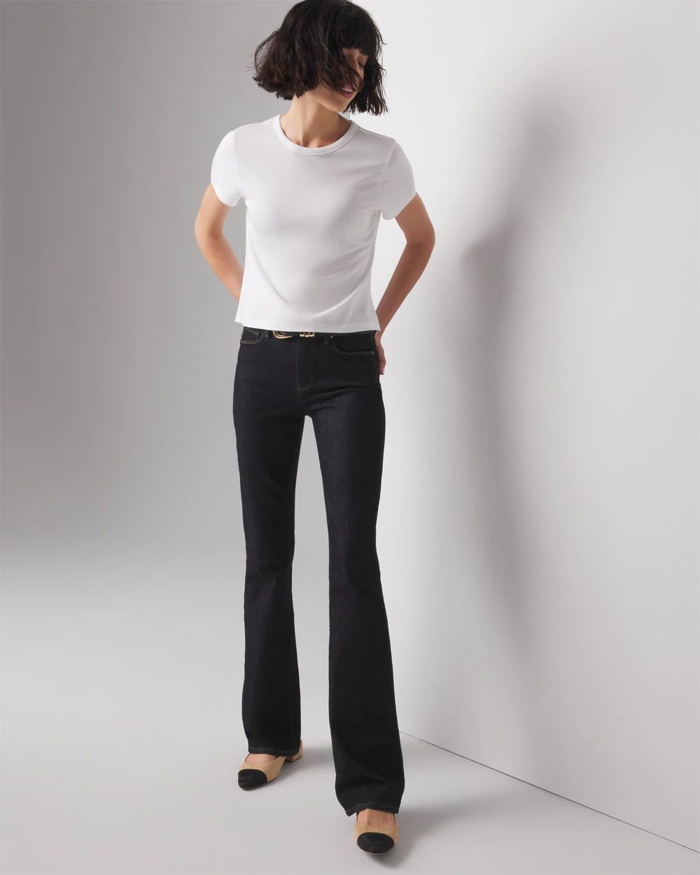 Cotton Modal Fitted Crewneck Tee | White House Black Market