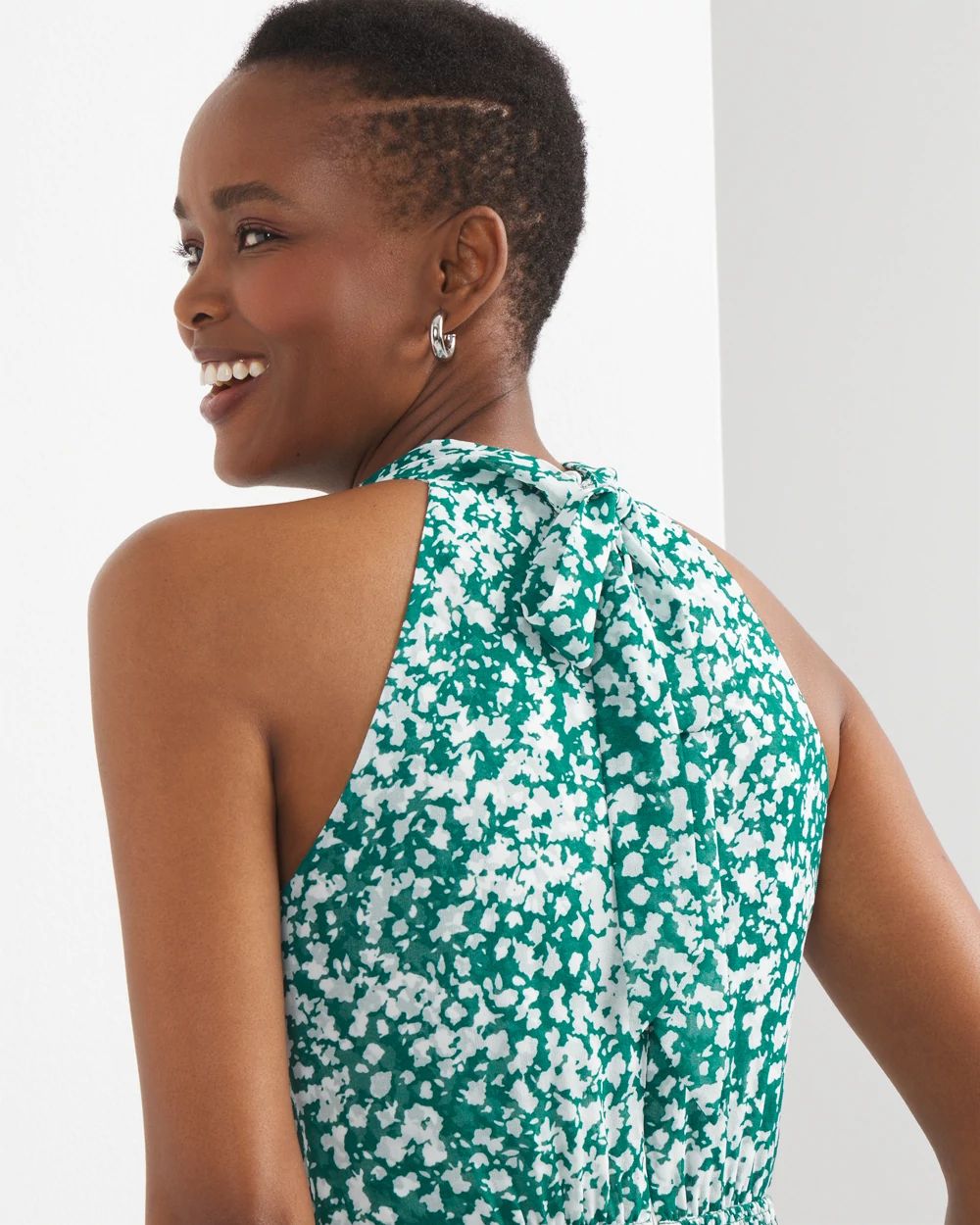 Ruffle Halter Midi Dress | White House Black Market