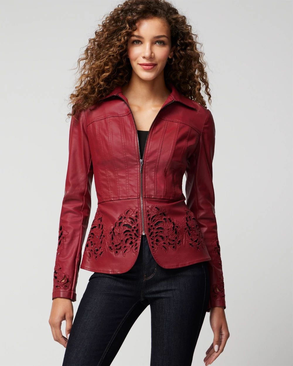 Cutwork Coated Flirty Jacket | White House Black Market