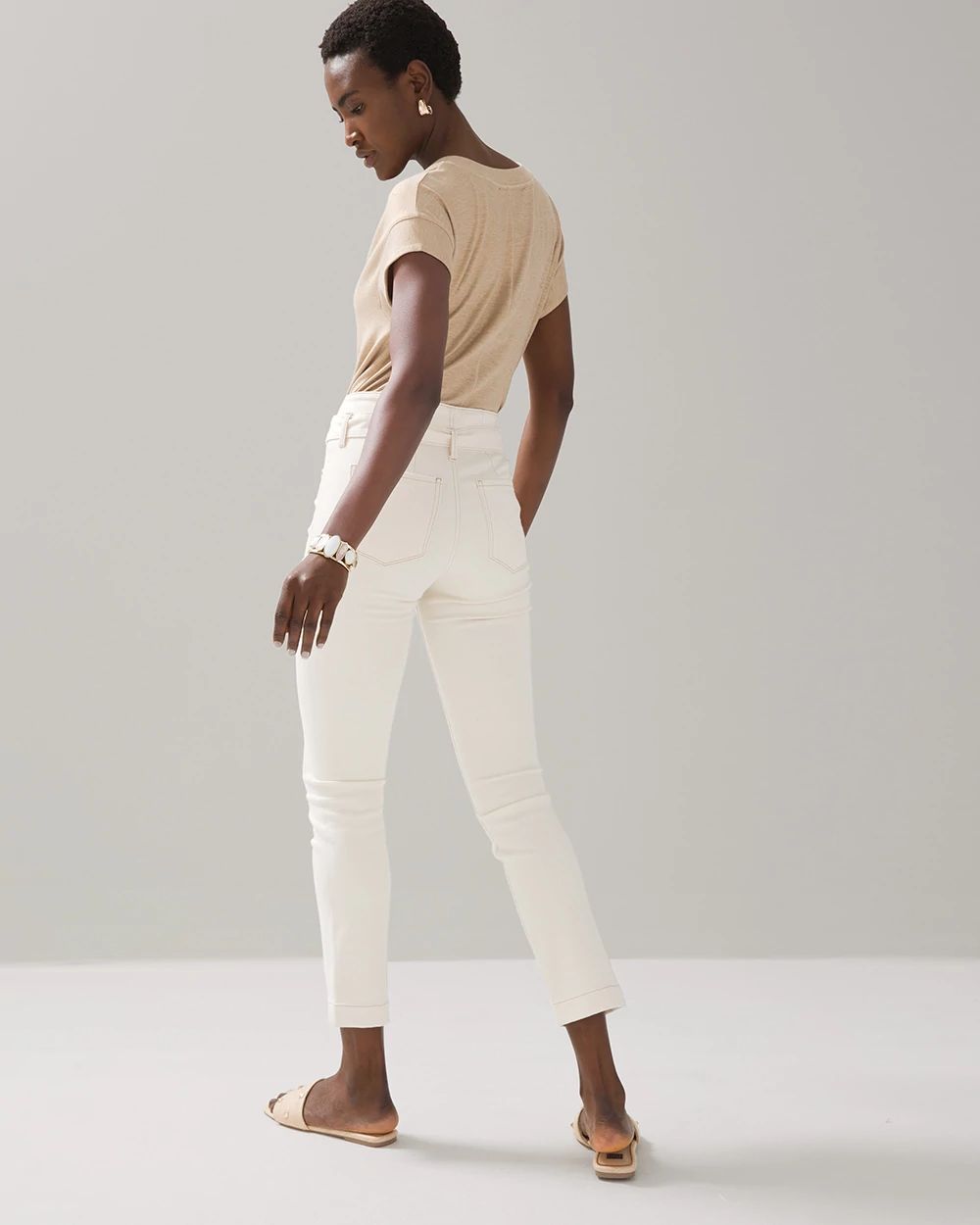 Extra High-Rise Tie Waist Slim Crops | White House Black Market