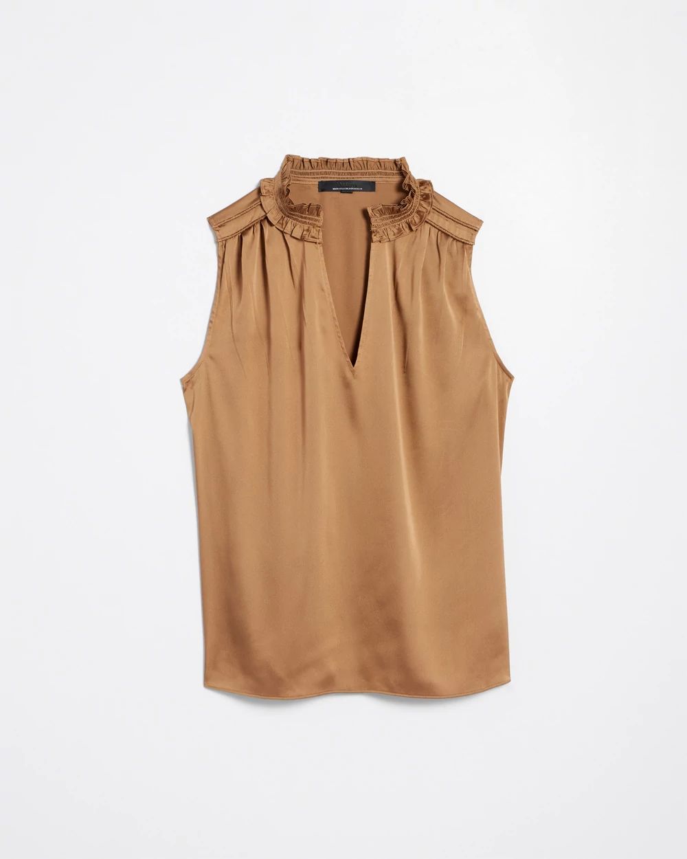 Satin Ruched Neck Shell | White House Black Market