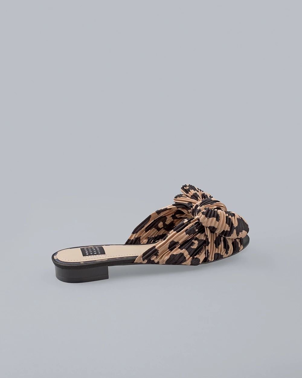 Leopard-Print Crinkle Slides | White House Black Market