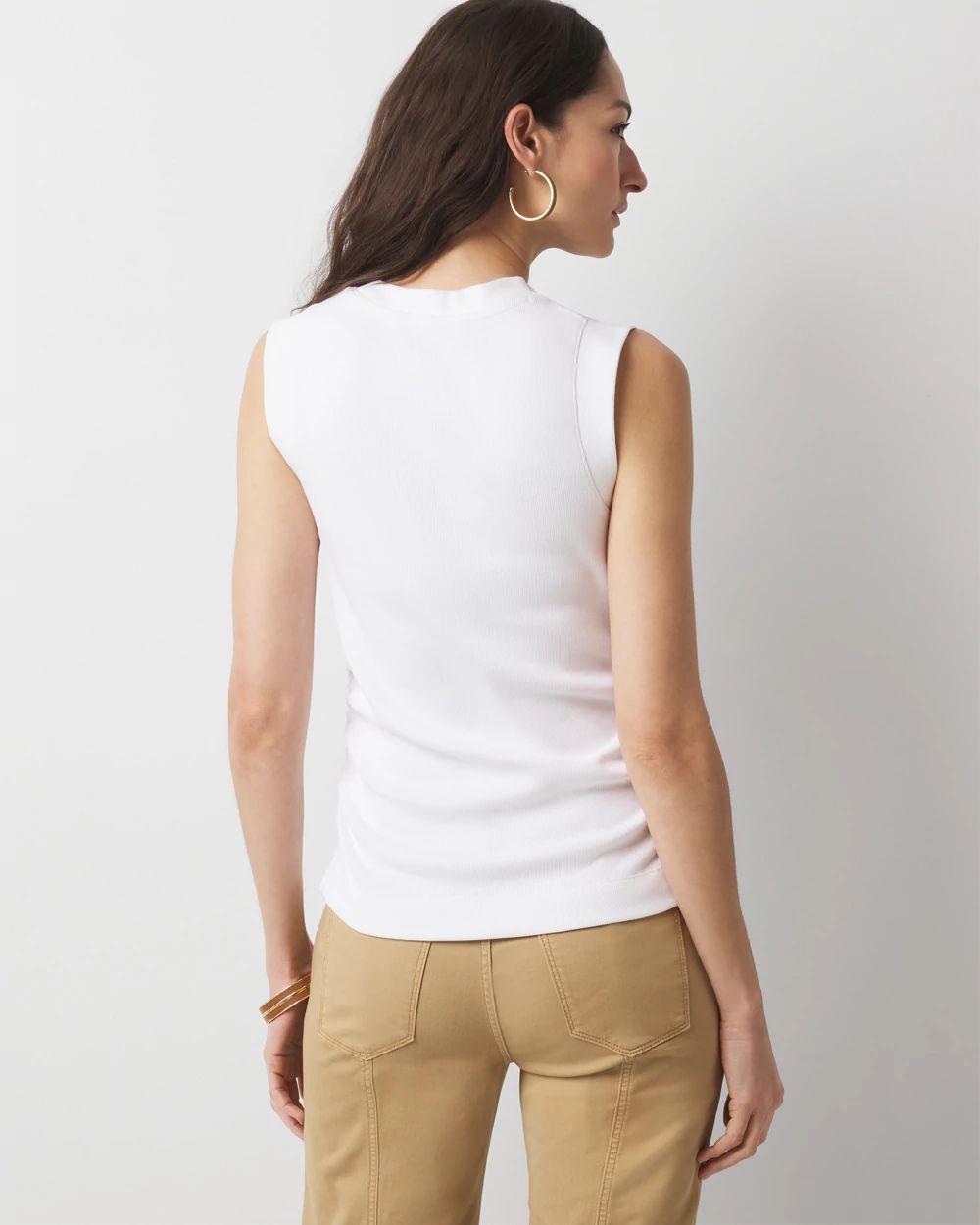 WHBM FORME™ Ribbed Stretch Ruched Side Tank | White House Black Market