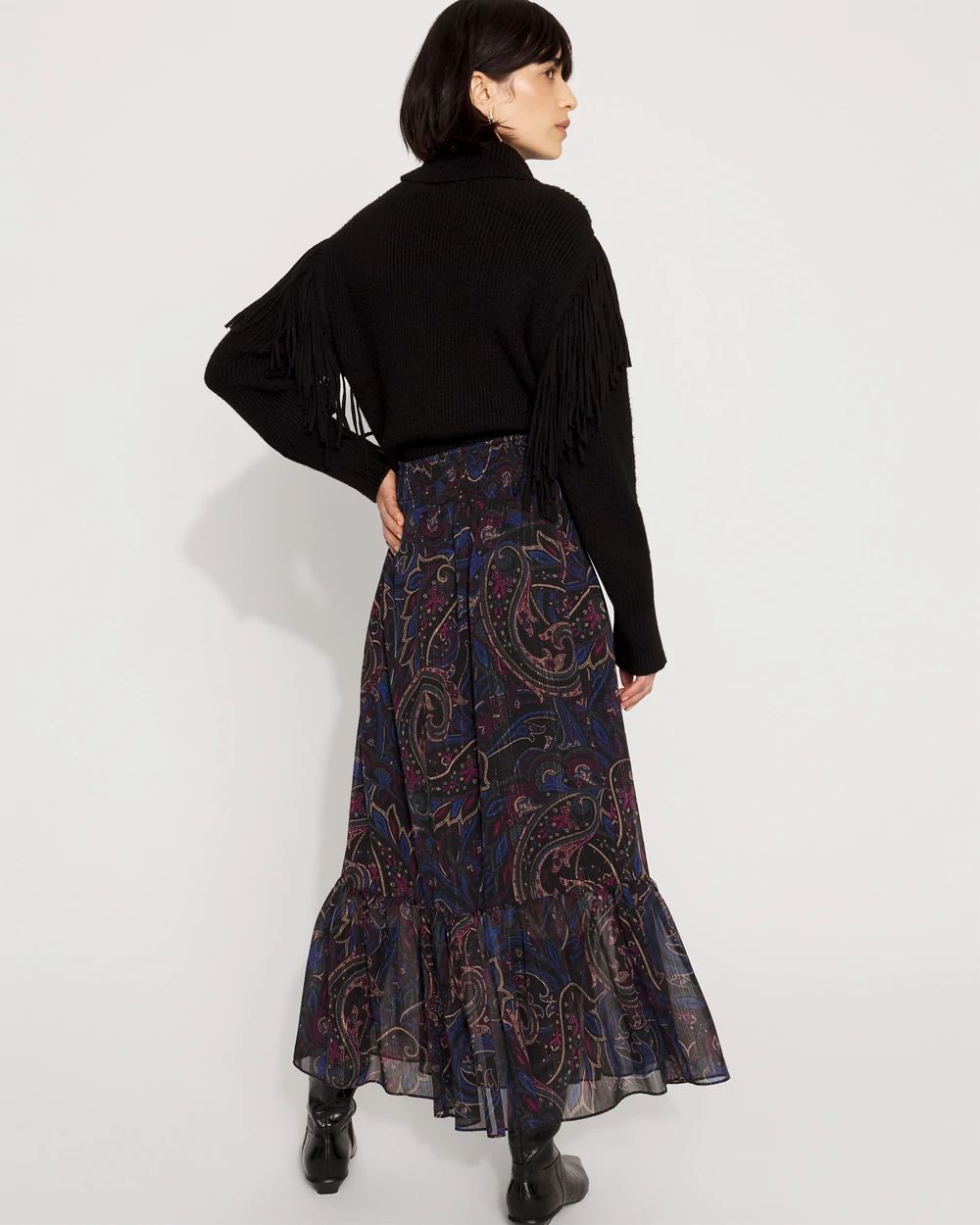 Paisley Chiffon Maxi Skirt | White House Black Market