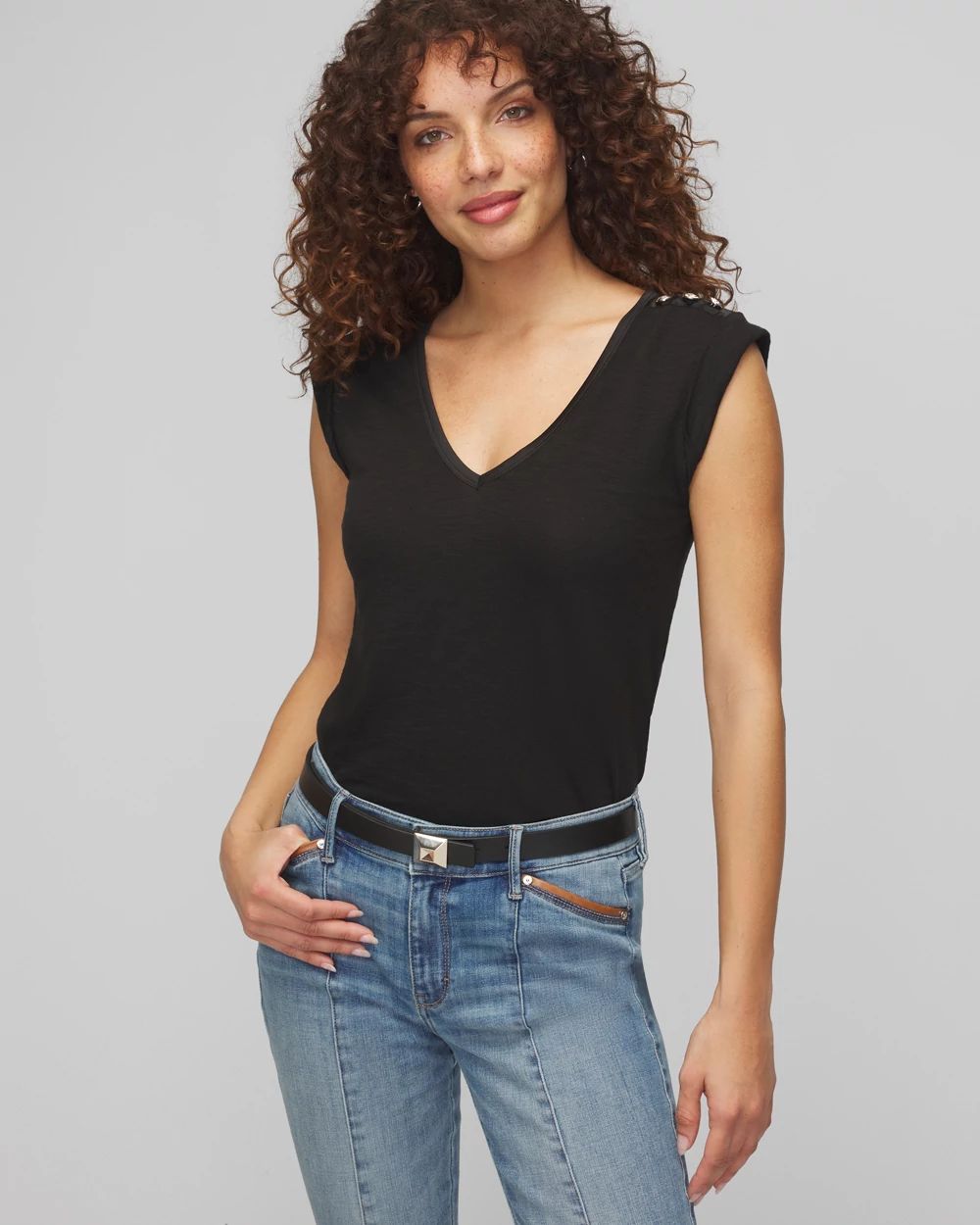 V-Neck Muscle Tee | White House Black Market