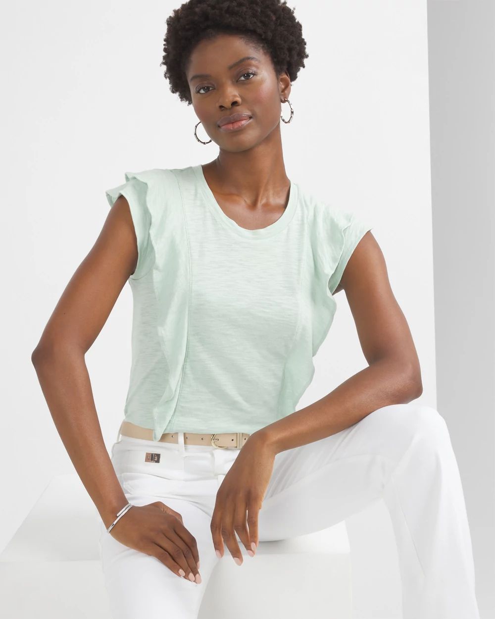 Ruffle Sleeve Tee | White House Black Market