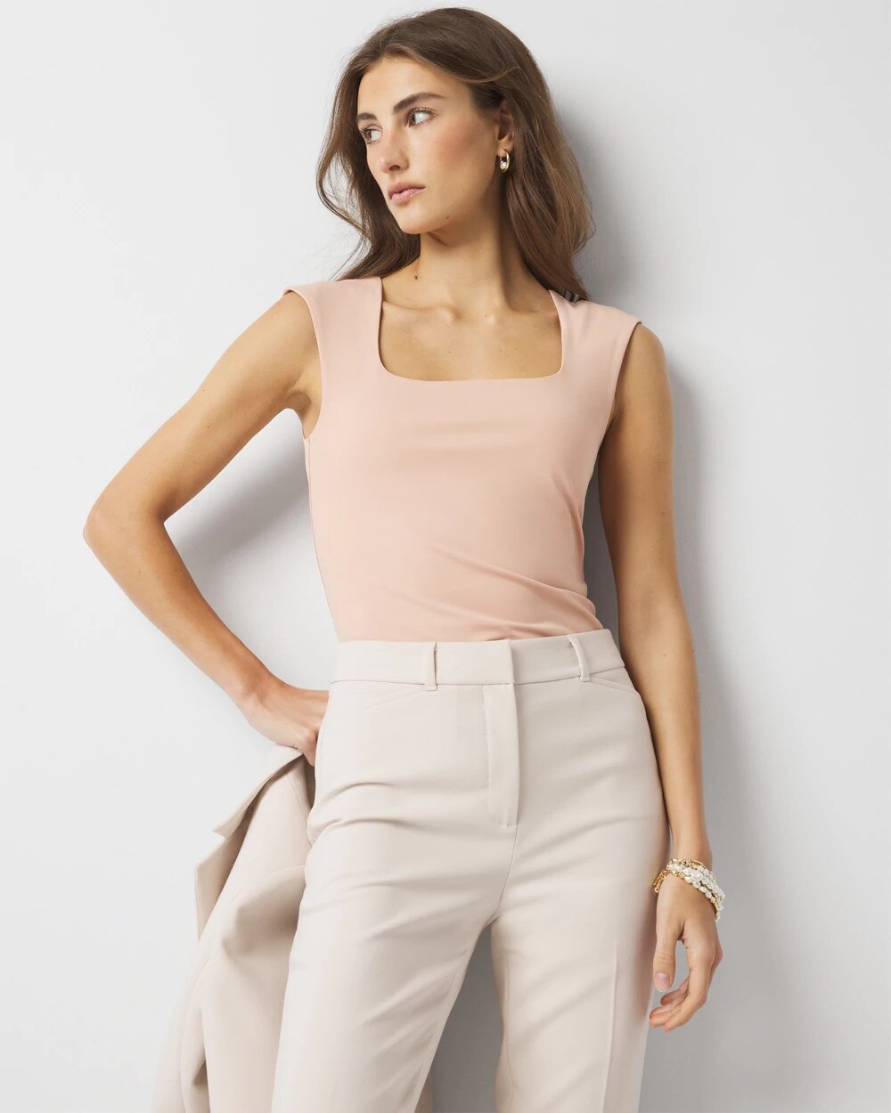 WHBM FORME™ All Ways Stretch Square Neck Top | White House Black Market