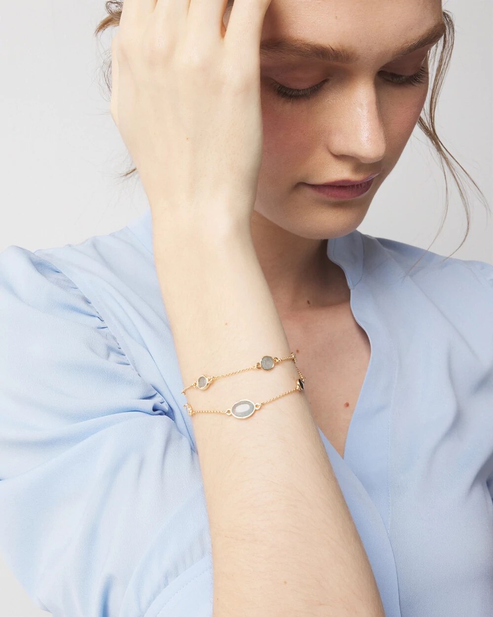 Blue Stone Chain Bracelet | White House Black Market