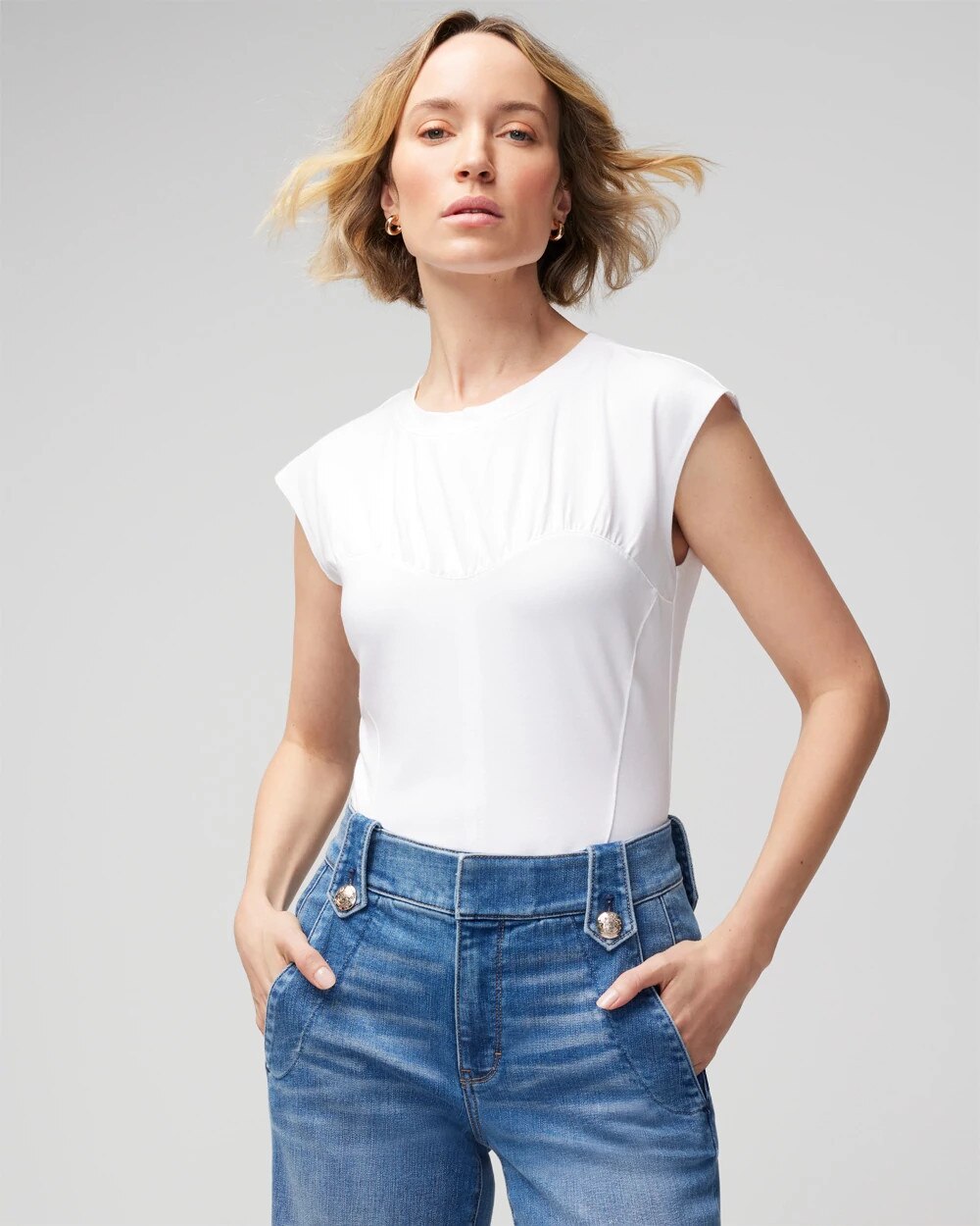 Ruched Bustier Tee | White House Black Market
