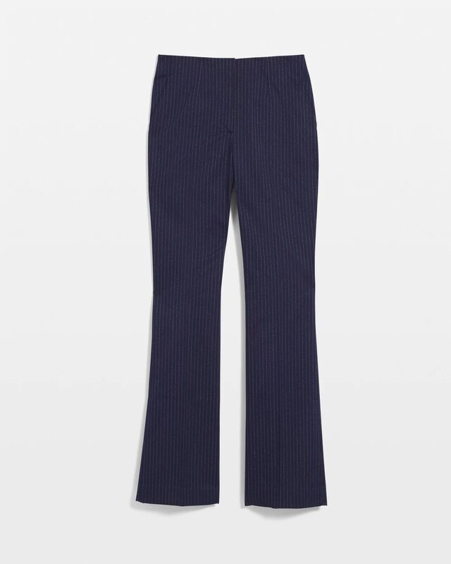 High Rise Pinstripe Flare Trouser | White House Black Market