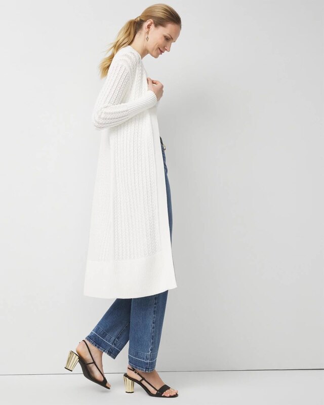 Pointelle Belted Duster | White House Black Market