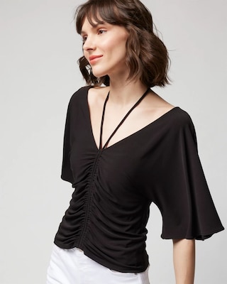 Matte Jersey Ruched Front Top | White House Black Market