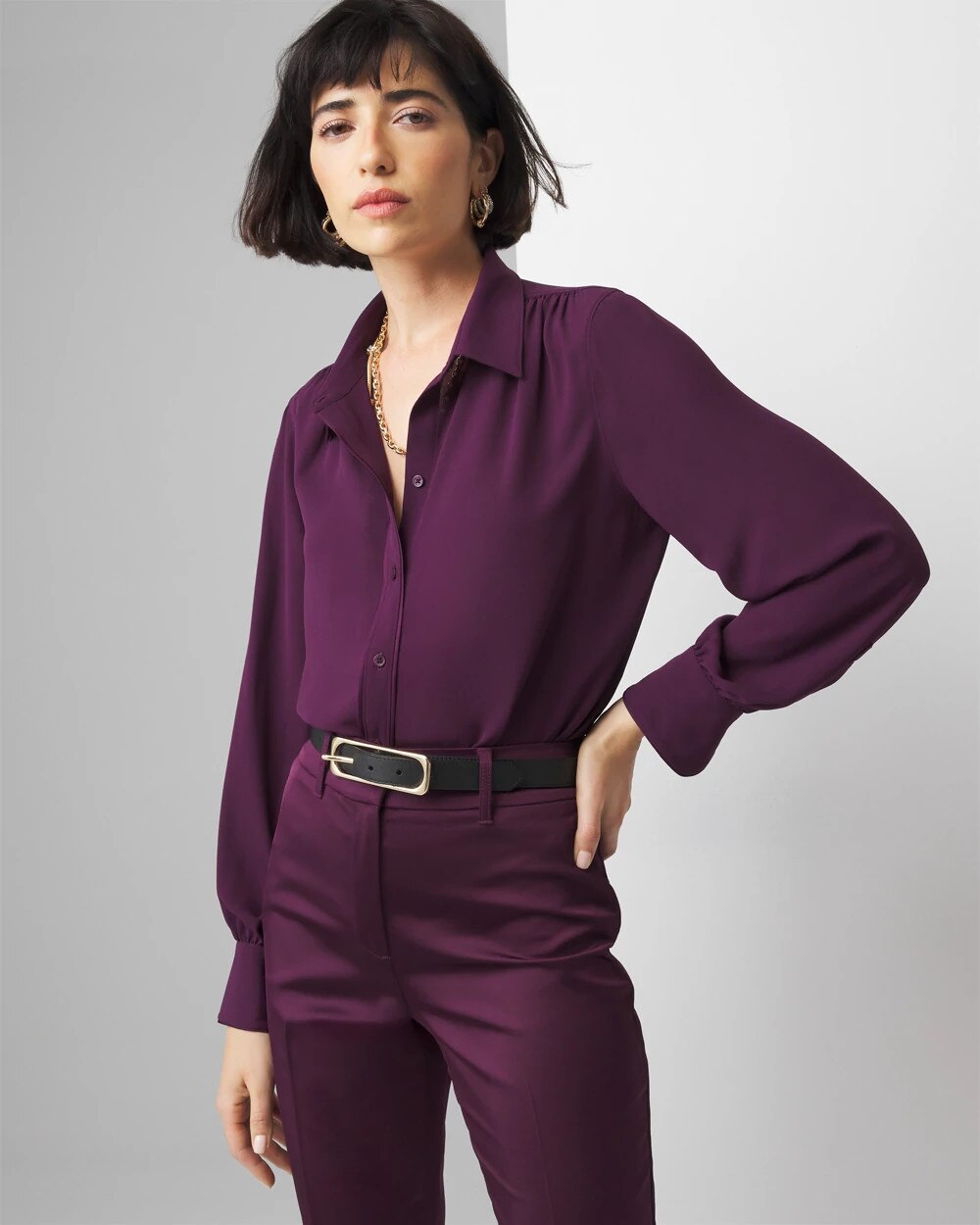 Soft Shirt with Piping | White House Black Market