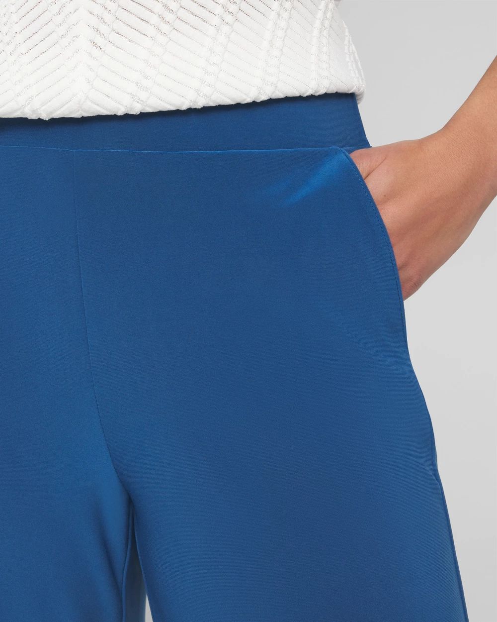 Matte Jersey Wide-Leg Ladder Trim Pant | White House Black Market