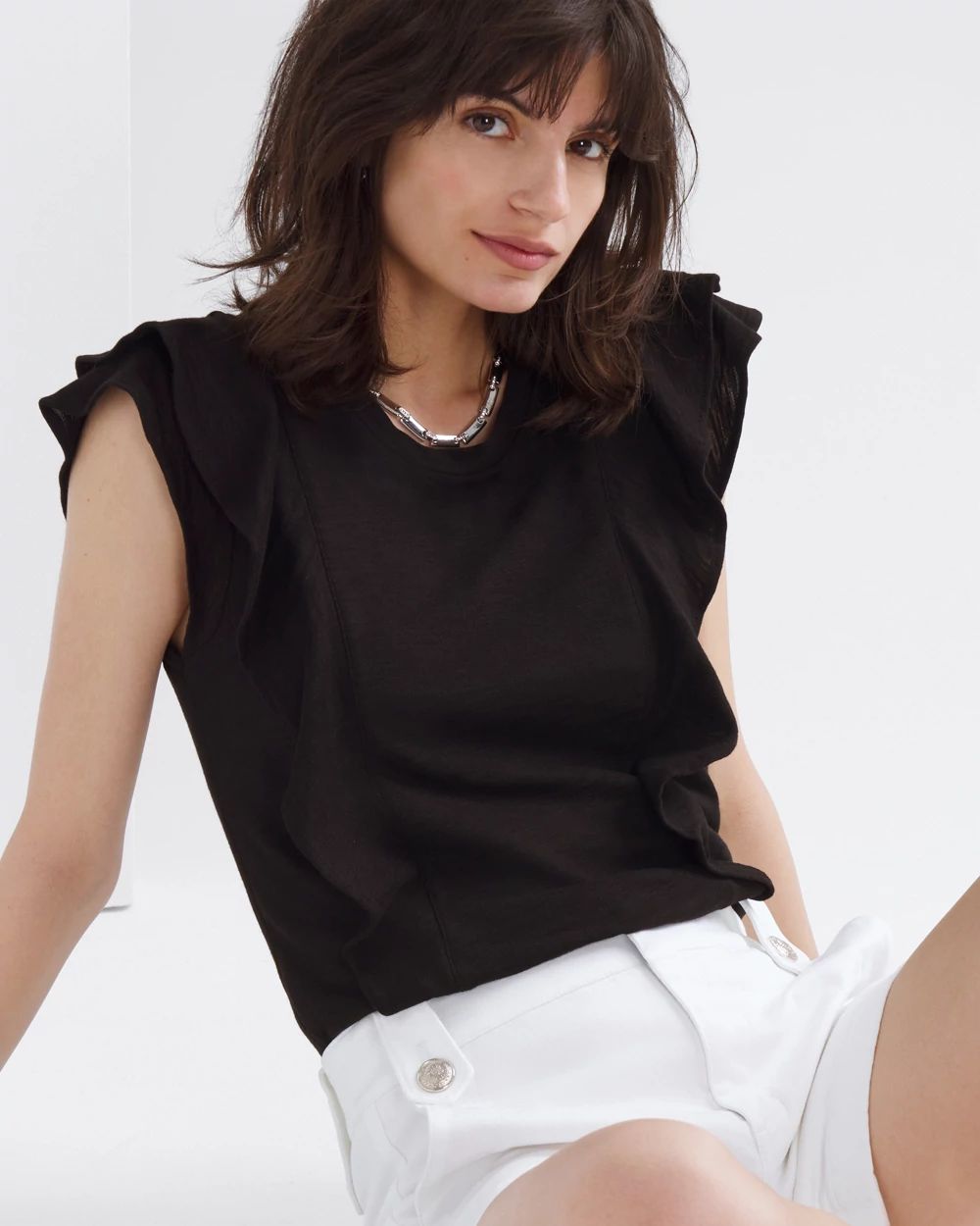 Ruffle Sleeve Tee | White House Black Market