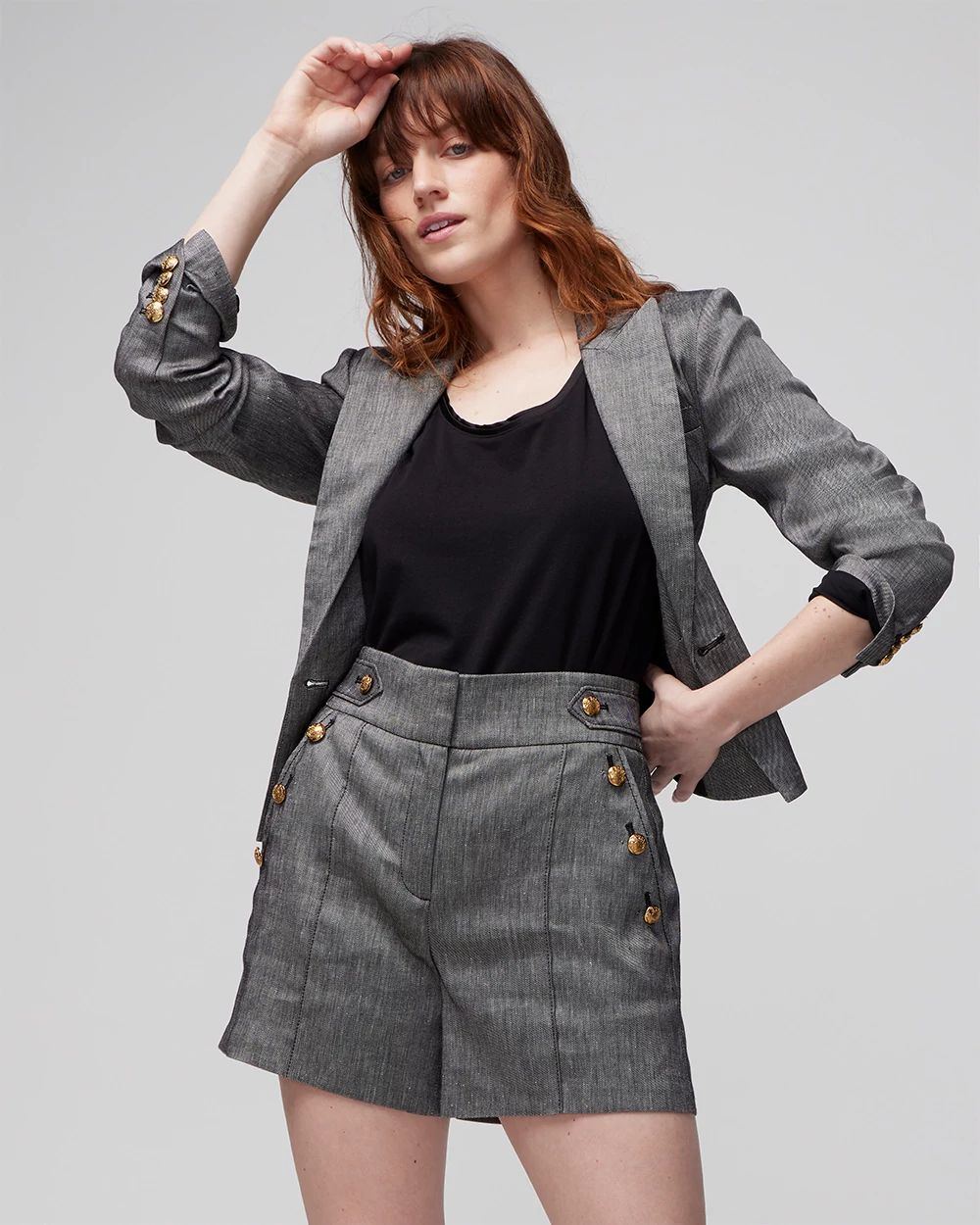 Extra High-Rise Linen Button Shorts | White House Black Market