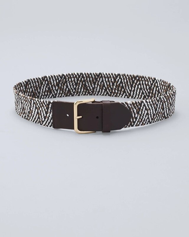 Woven Stretch Wide Belt | White House Black Market