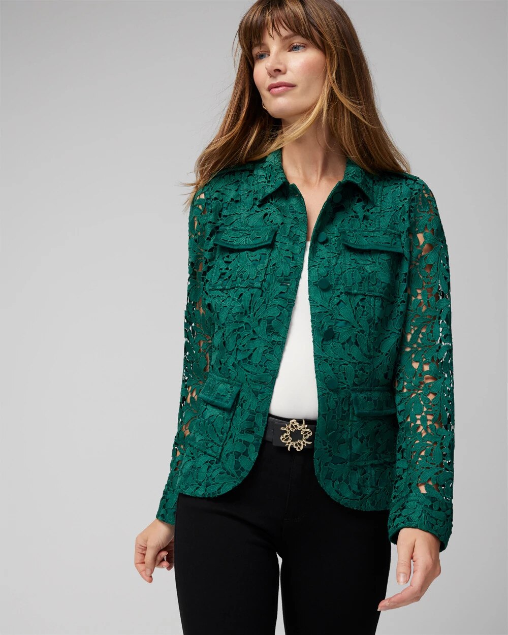 Lace Pocket Jacket | White House Black Market