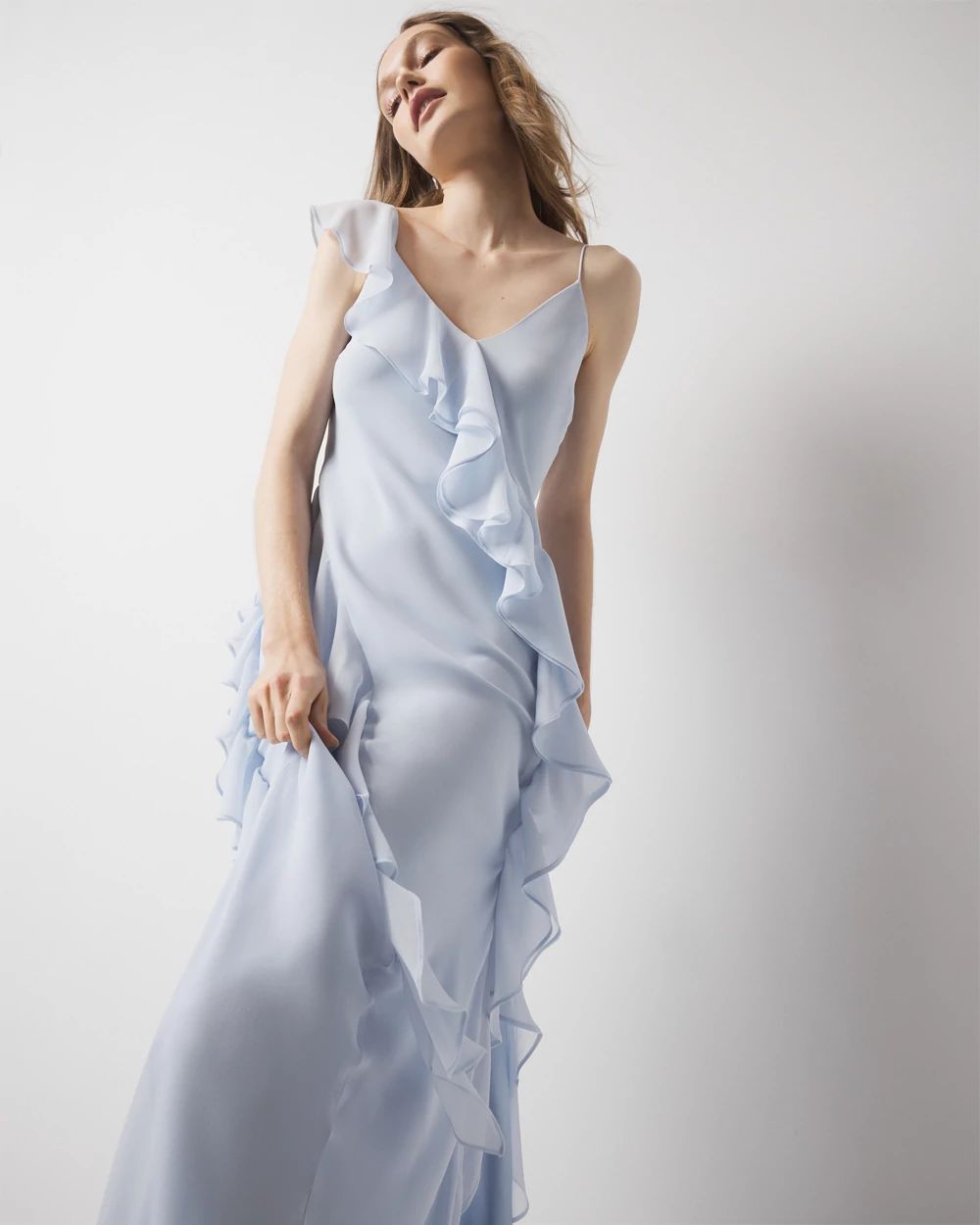 Ruffle Slip Dress | White House Black Market