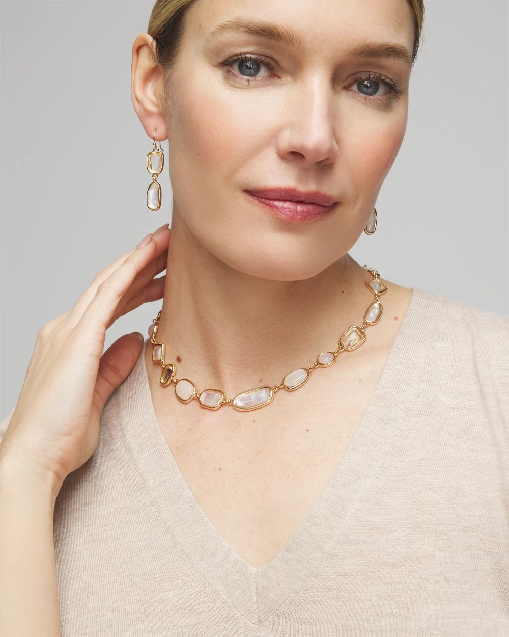 Gold Multi-Stone Single Strand Necklace | White House Black Market