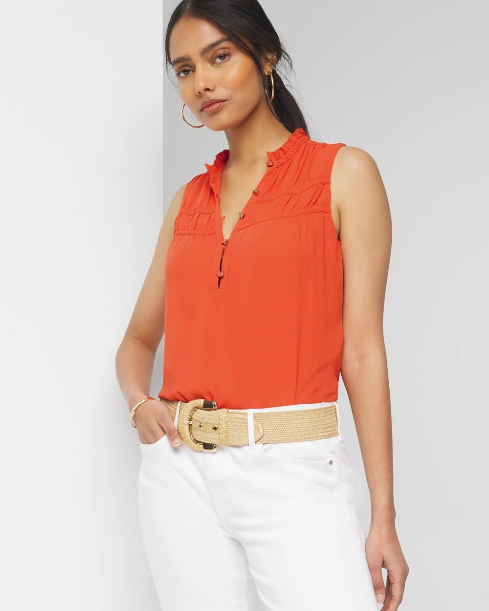 Braided Crepe Shell | White House Black Market