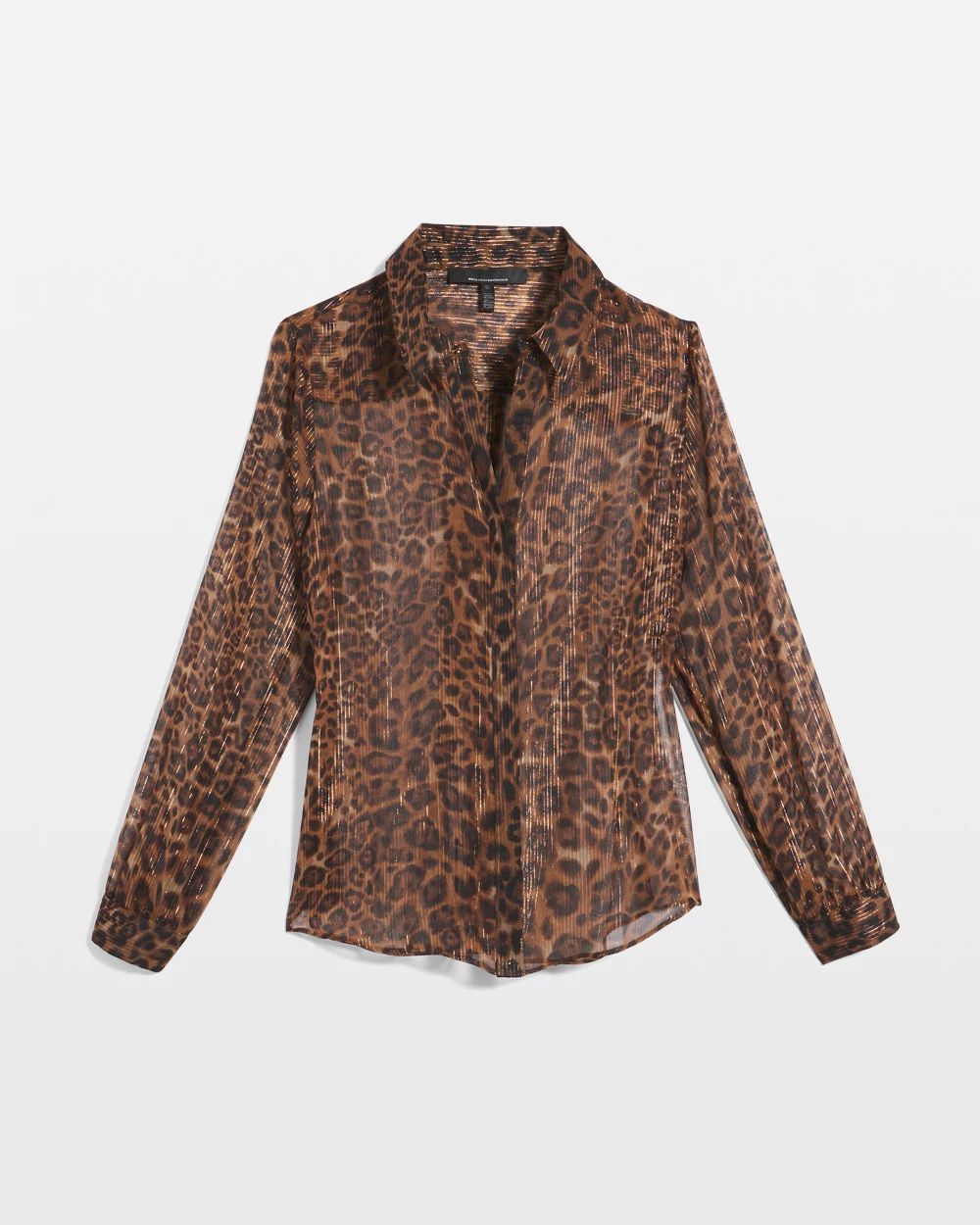 Leopard Print Lurex™ Shirt | White House Black Market