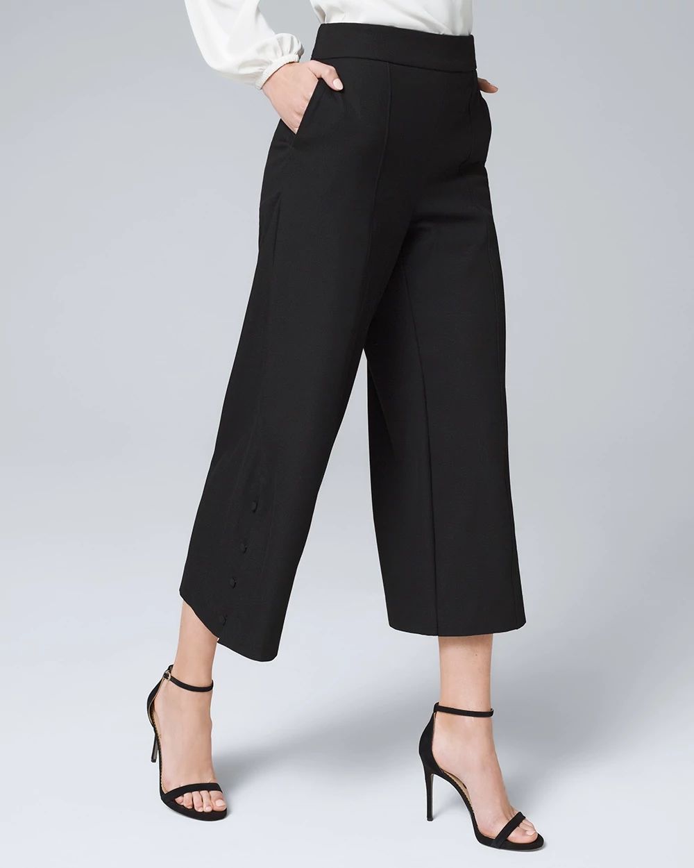 Luxe Suiting Textured Wide-Leg Crop Pants | White House Black Market