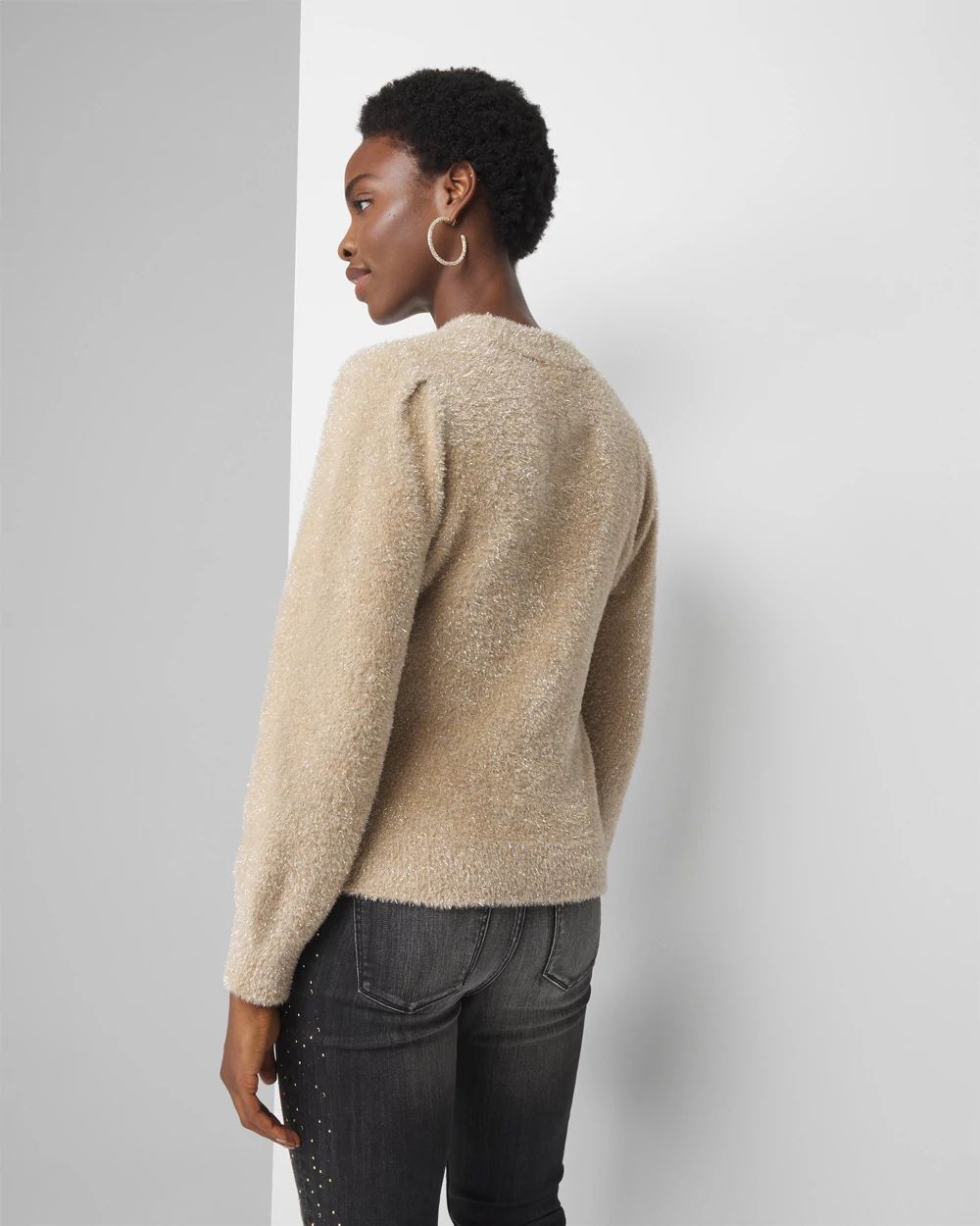 Tinsel Trim Sweater | White House Black Market