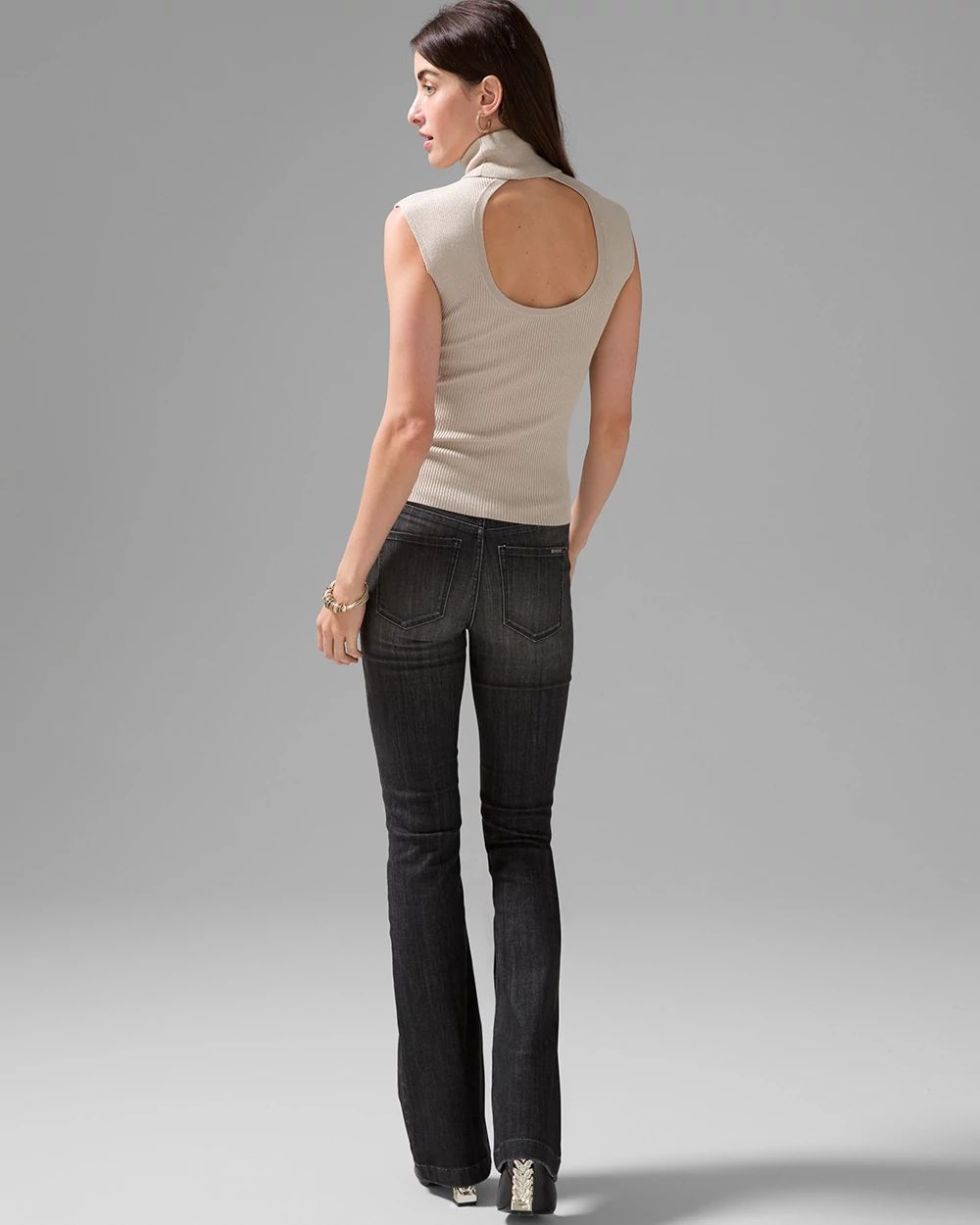 Sleeveless Cutout Back Turtleneck | White House Black Market