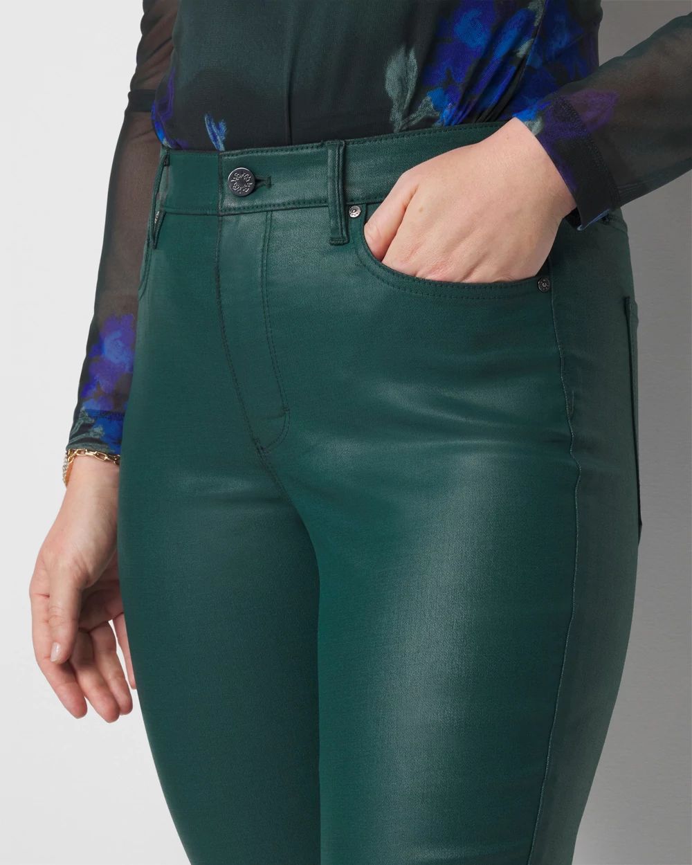 High-Rise Coated Skinny Jeans | White House Black Market