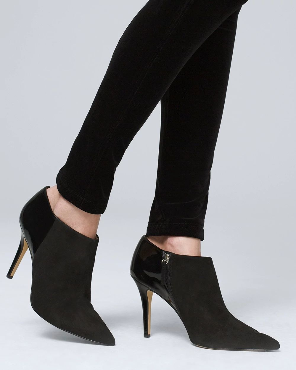 Suede & Patent Booties | White House Black Market