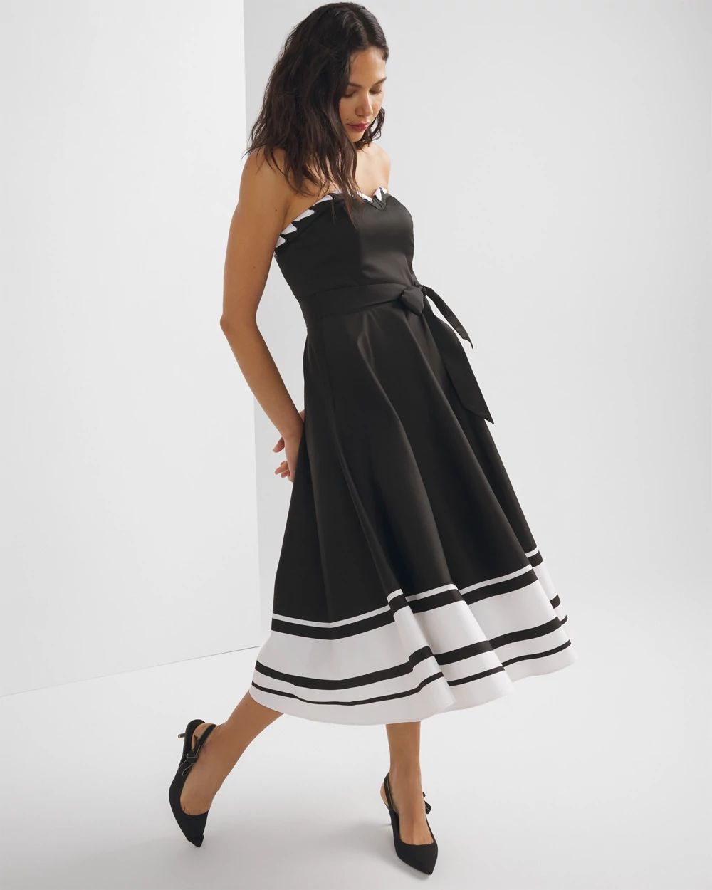 Strapless Sweetheart Fit-N-Flare Dress | White House Black Market