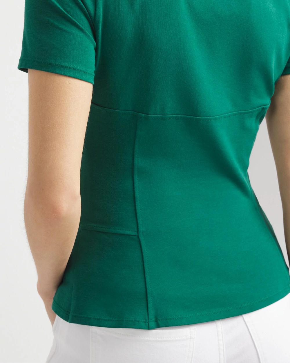 Short Sleeve Seamed Peplum Tee | White House Black Market