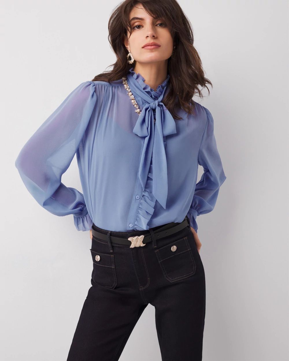 Chiffon Ruffle Blouse | White House Black Market