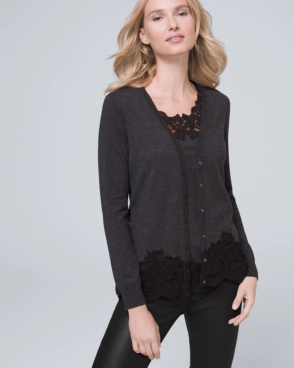 Lace-Back Cardigan | White House Black Market