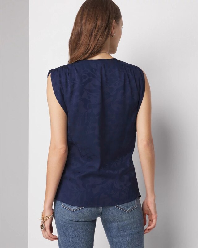 Sleeveless Ruched Shoulder Shell Top | White House Black Market