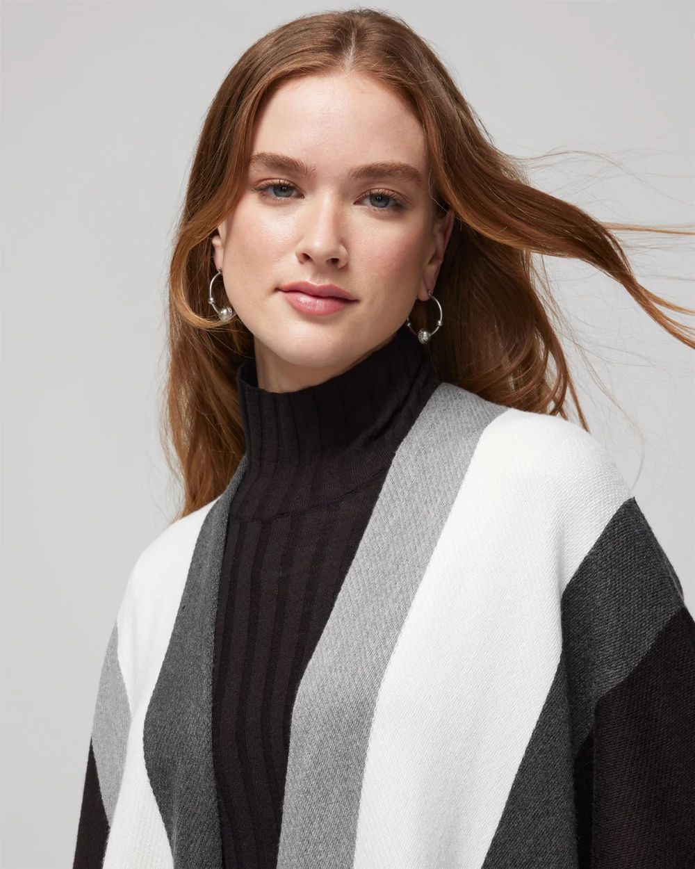 Sweater Colorblock Ruana | White House Black Market