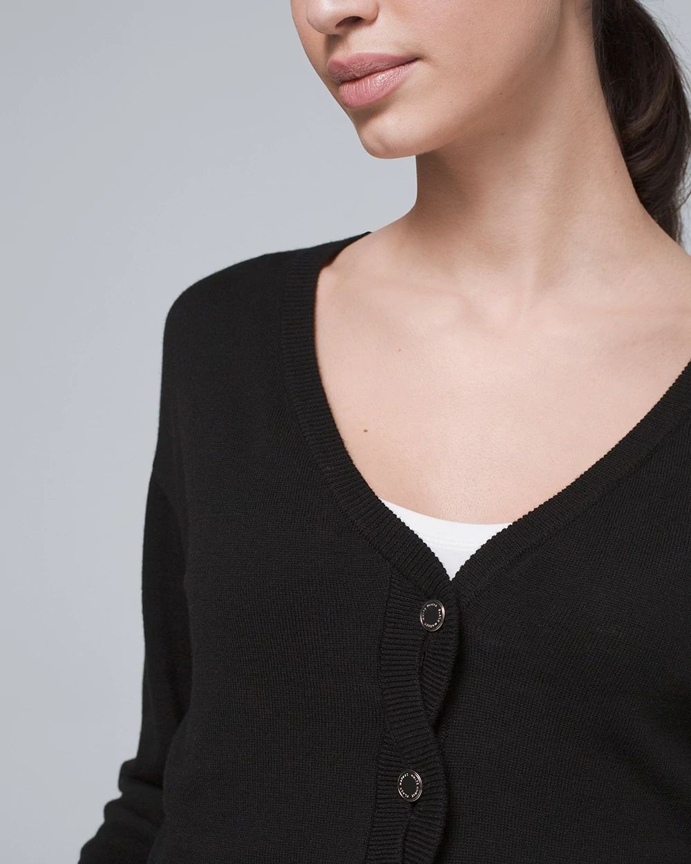 Cable Placket Relaxed Cardigan | White House Black Market