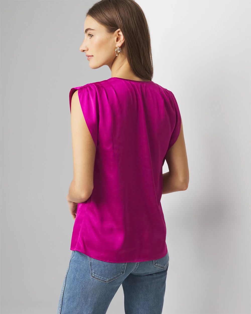 Petite Ruched Shoulder Shell Top | White House Black Market