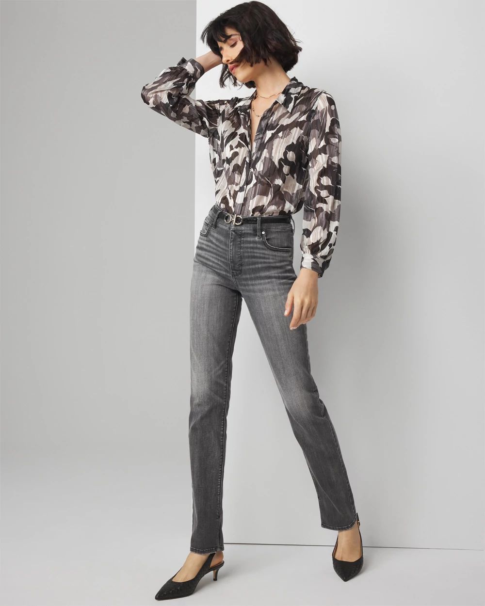 High Rise Byna Slim Jean with Slits | White House Black Market