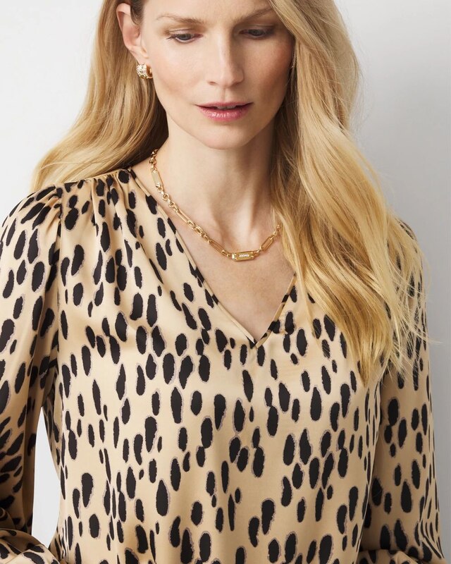 Ruffle Cuff Satin Blouse | White House Black Market