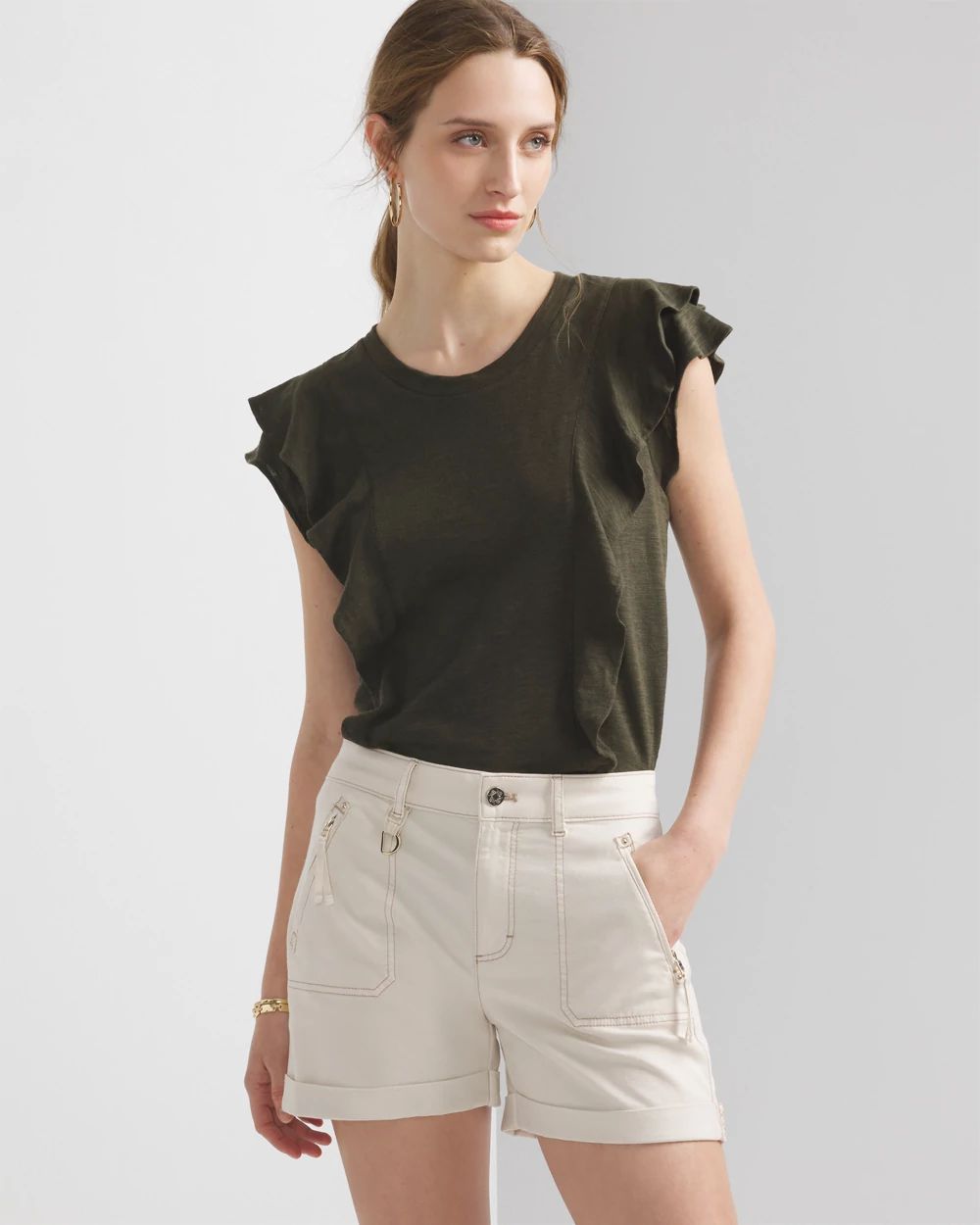 Ruffle Sleeve Tee | White House Black Market