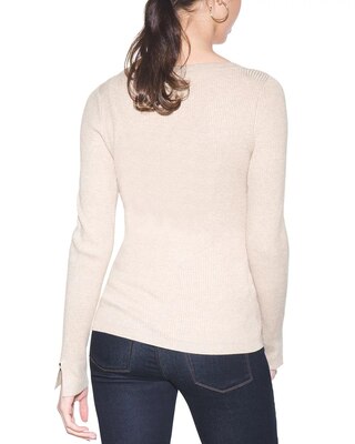 Outlet WHBM Ribbed V-Neck Pullover | White House Black Market