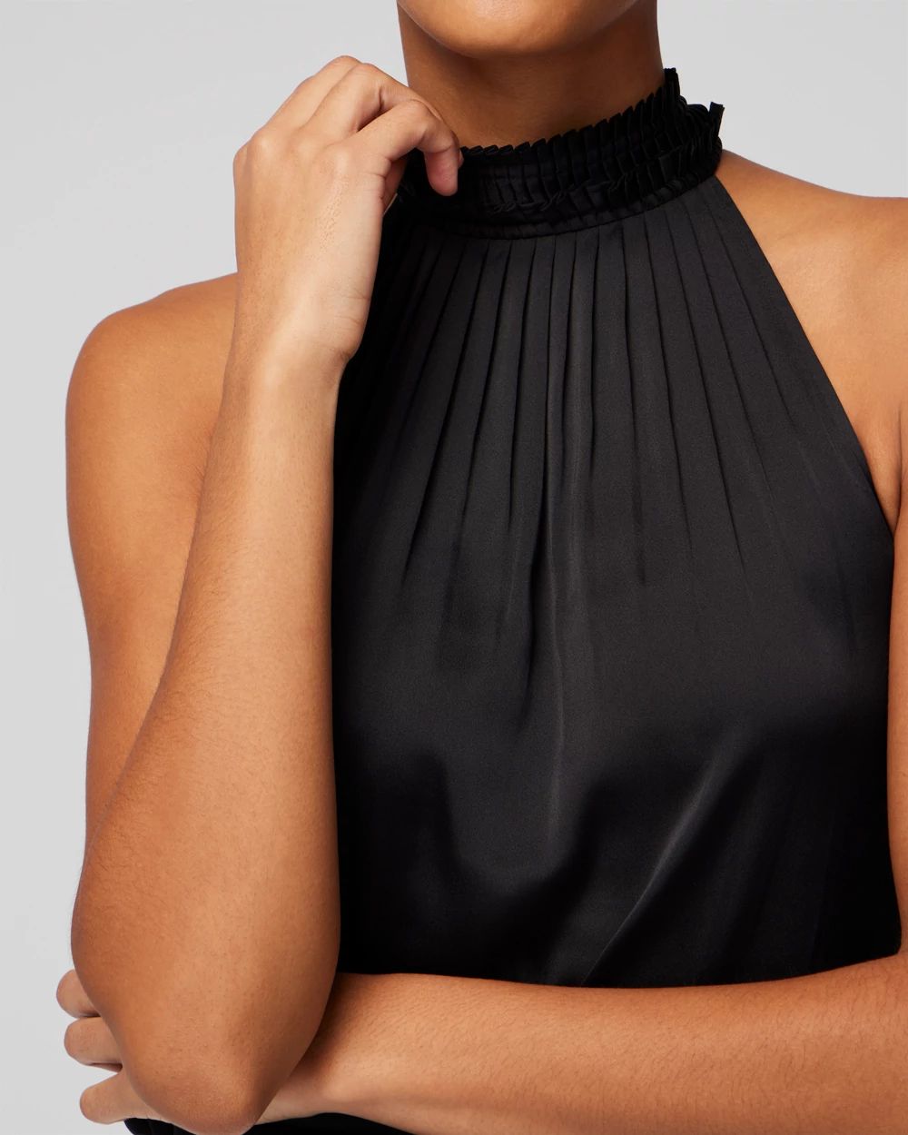 Halter Pleated Shell | White House Black Market