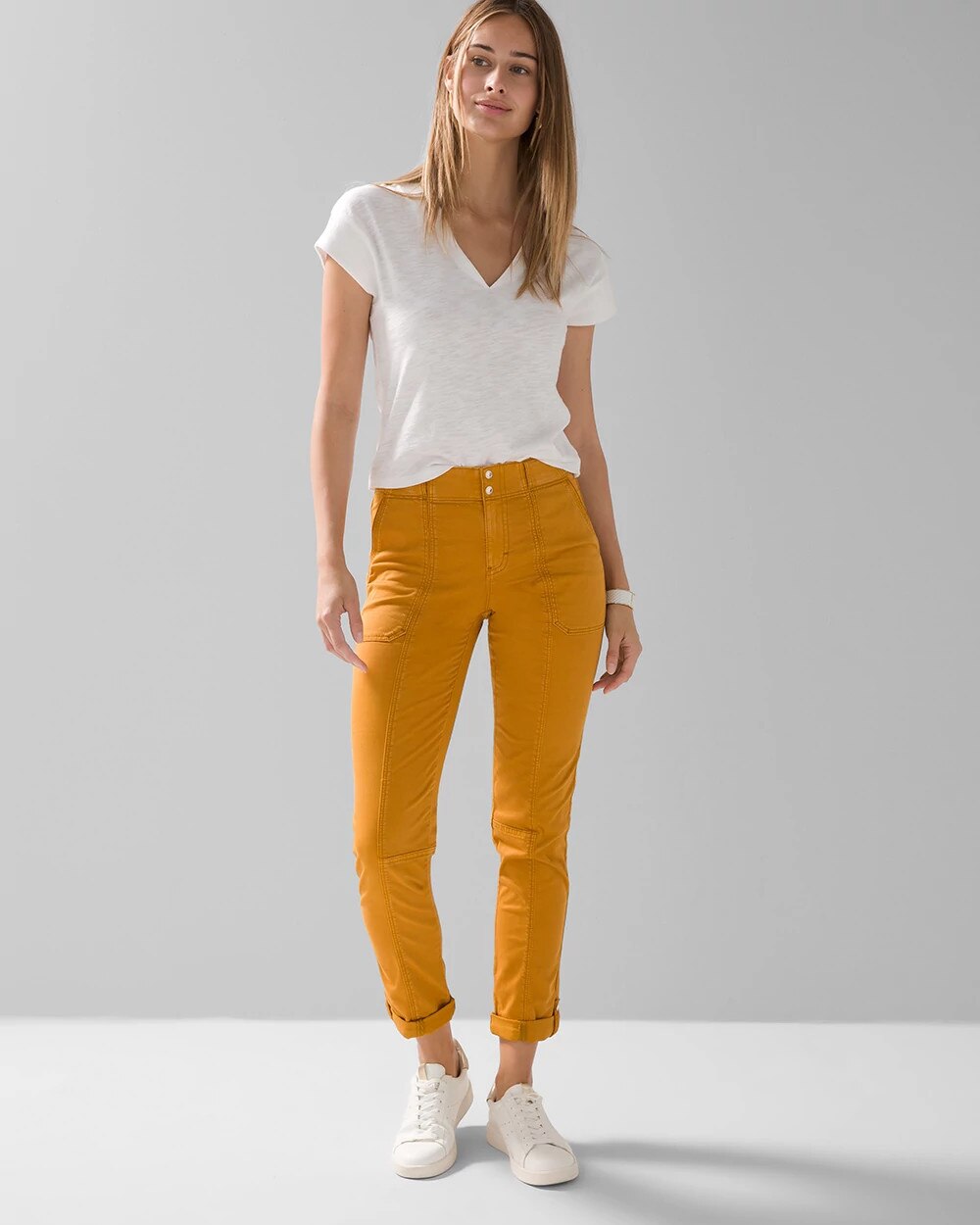 Mid-Rise Pret-A-Pedi Straight Crop Pants | White House Black Market
