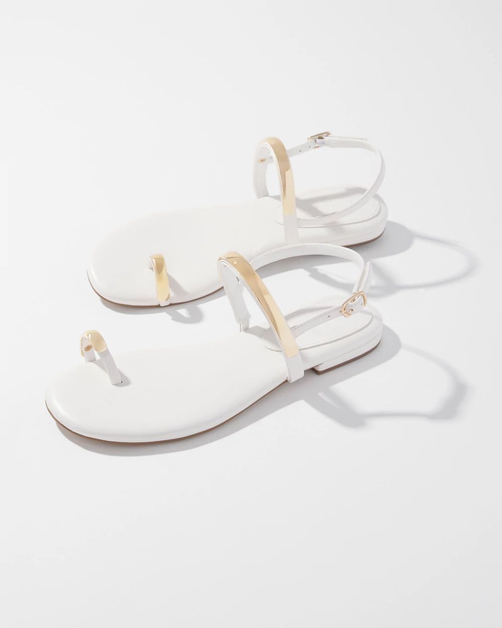 Gold Hardware Flat Sandal | White House Black Market