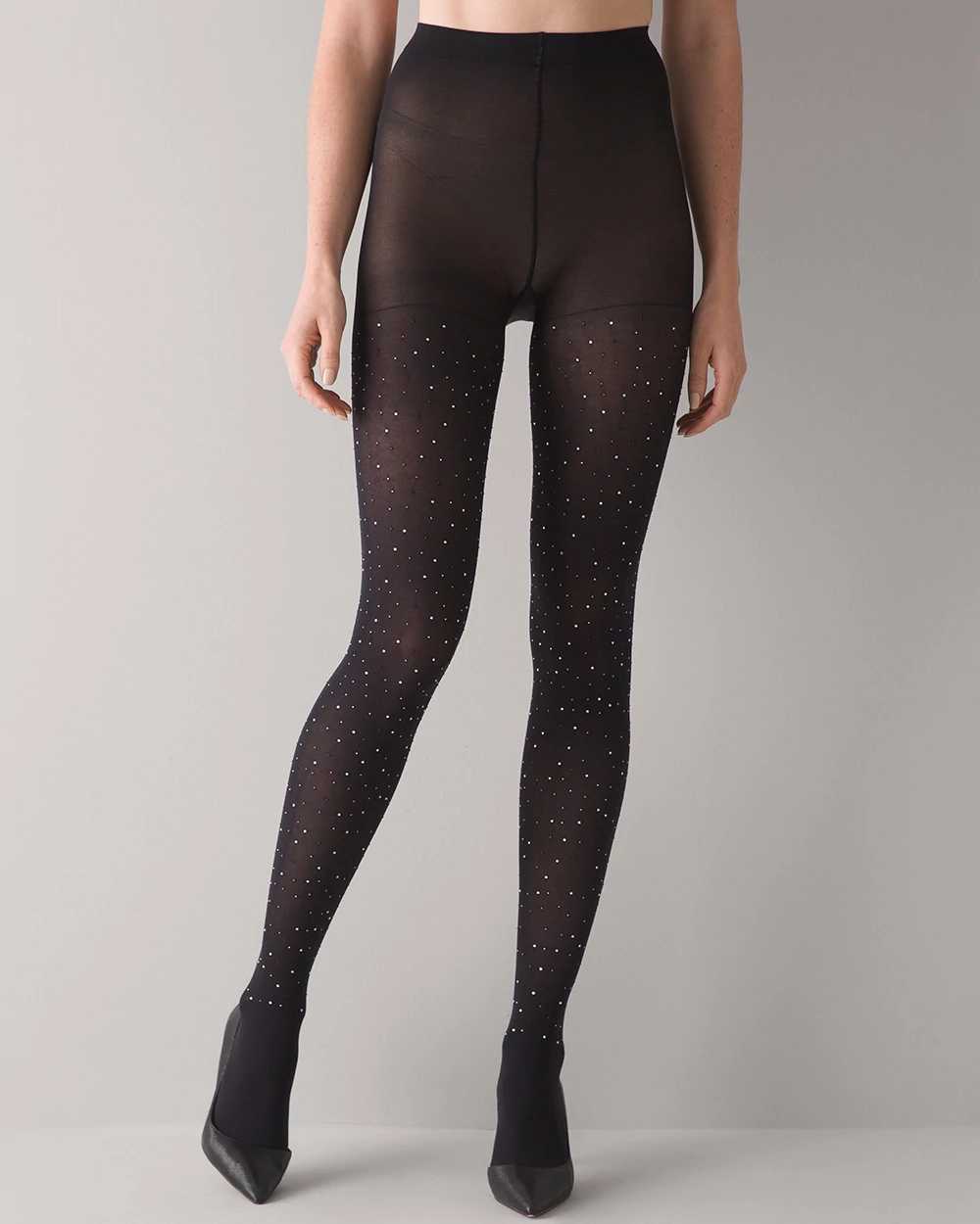 Black Embellished Tights | White House Black Market