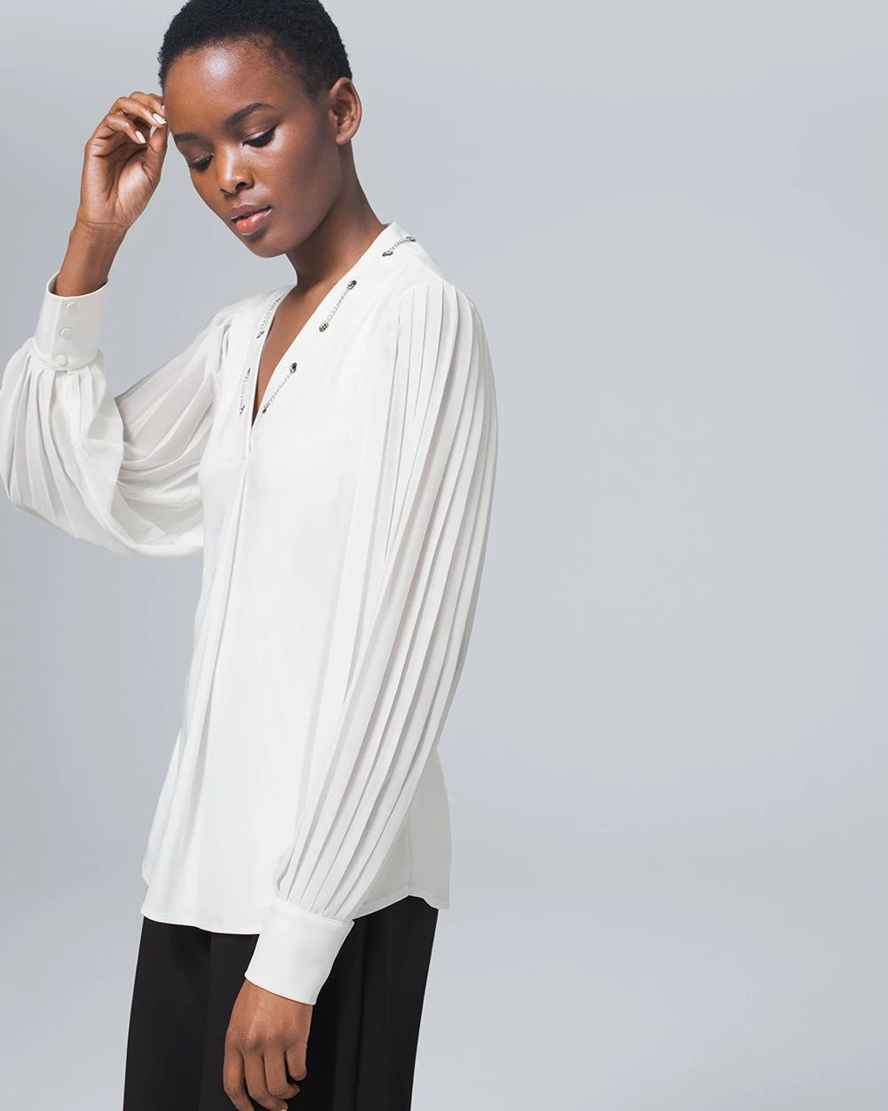 Chain-Detail Blouse | White House Black Market